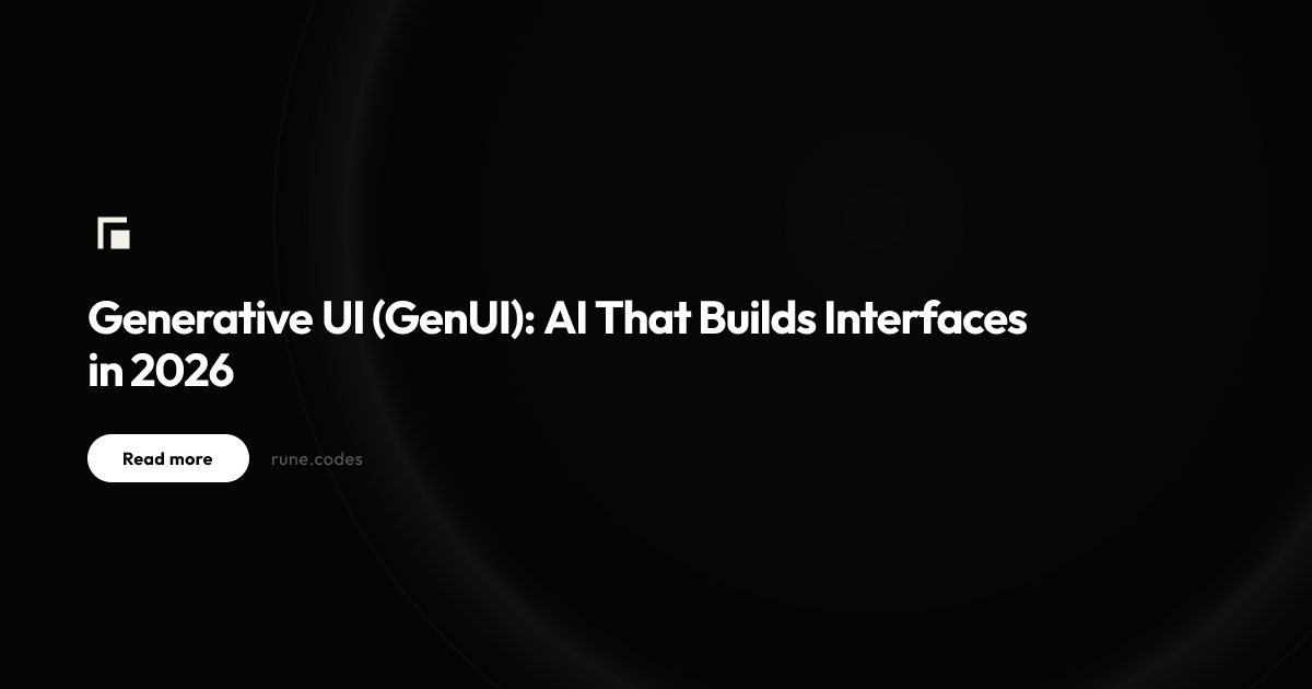 Generative UI (GenUI): AI That Builds Interfaces in 2026 | RuneHub