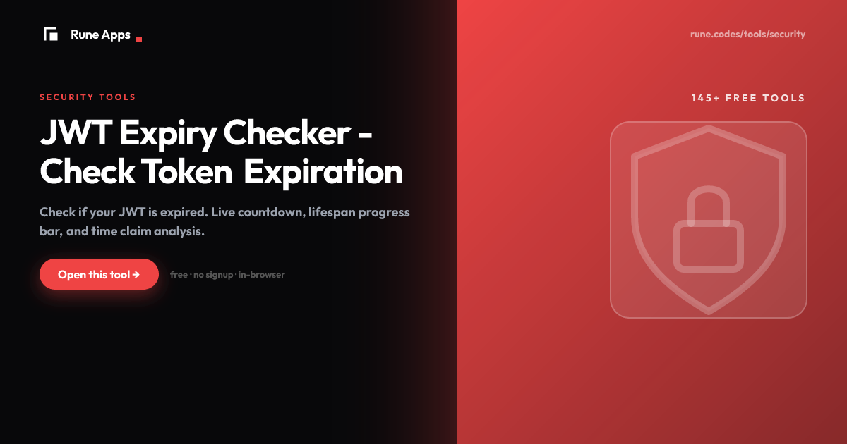 JWT Expiry Checker - Check Token Expiration | Rune