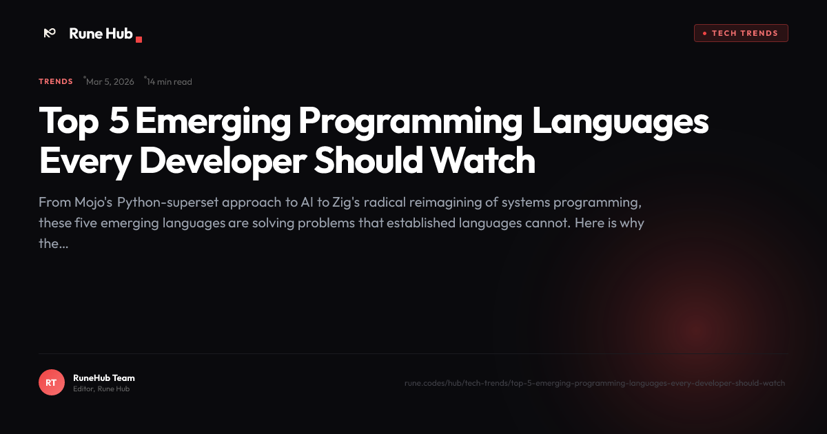 Top 5 Emerging Programming Languages of 2026 | Rune Hub